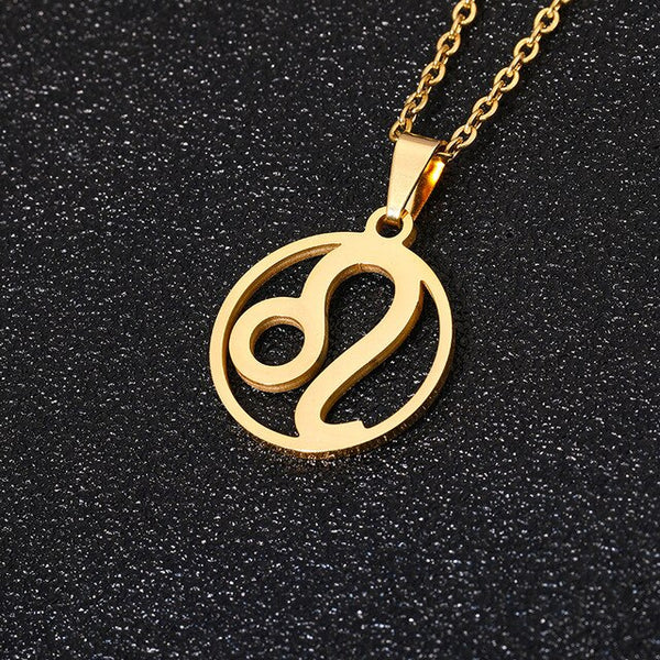 Zodiac Sign Pendant Leo Gold
